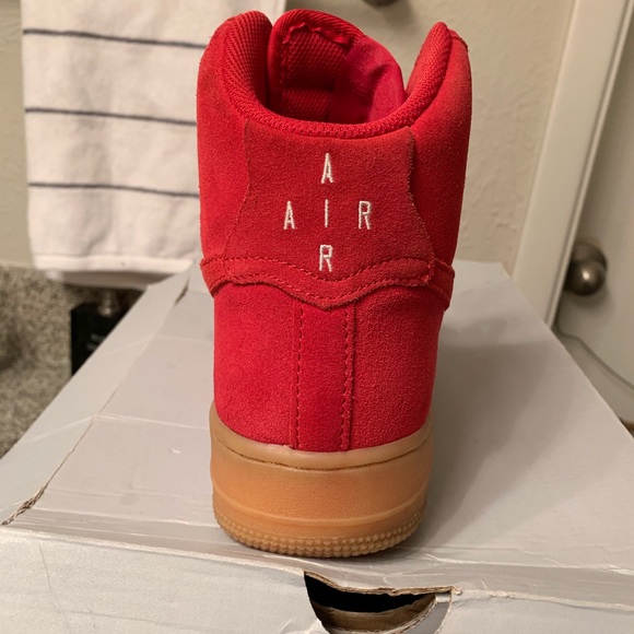 Nike | Shoes | Nike Airforce Hightop Red Suede Gum Rubber Soles | Poshmark